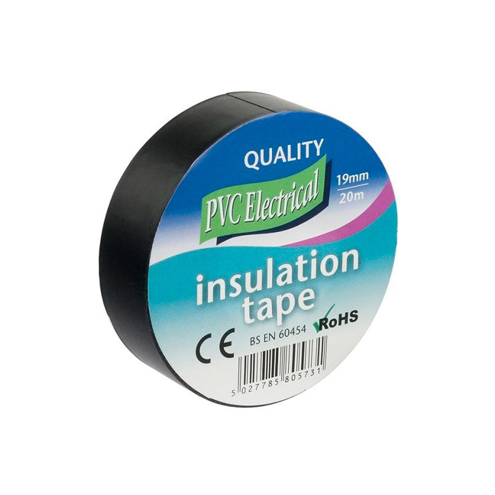 Durable Black PVC Electrical Insulation Tape (20m x 19mm) - PV01201920 ...