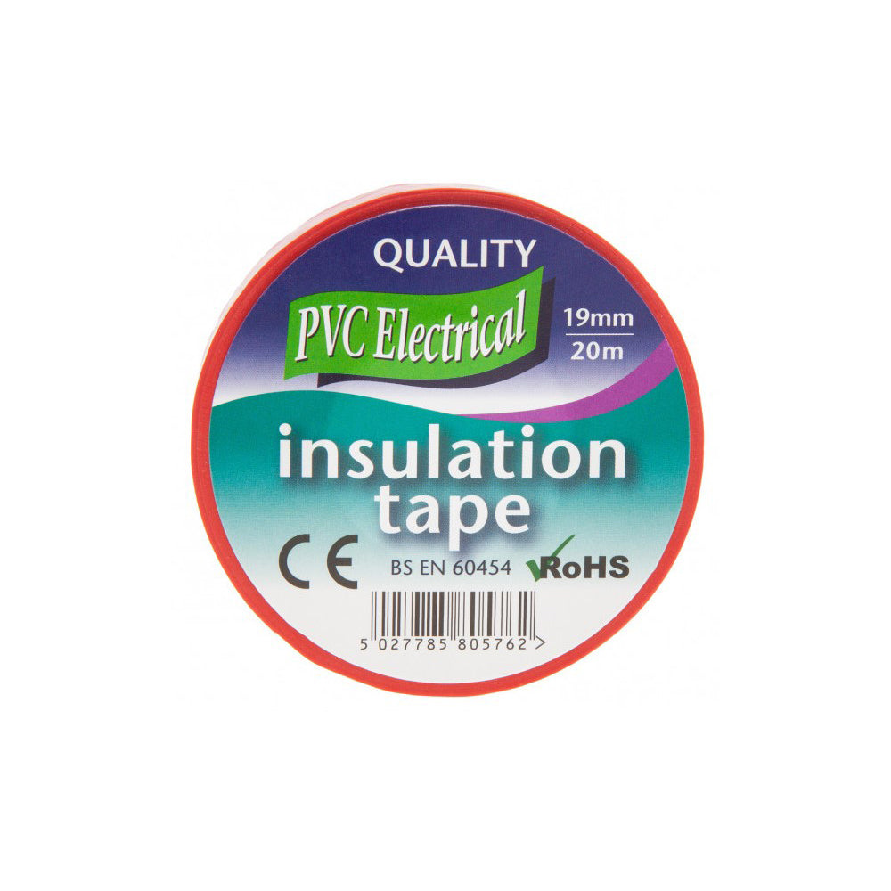 Red PVC PV01201920RE10 Electrical Insulation Tape (20m x 19mm) – W ...