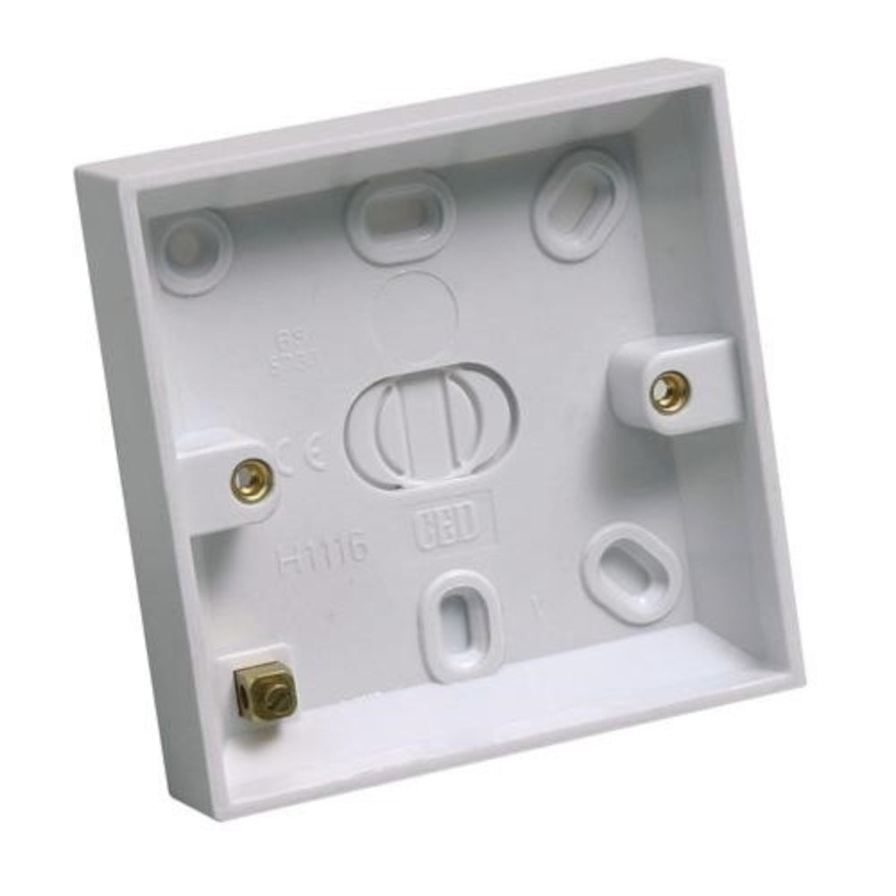 Pattress Surface Box Single (1 Gang) White - 16mm – W Hurst & Son (IW) Ltd