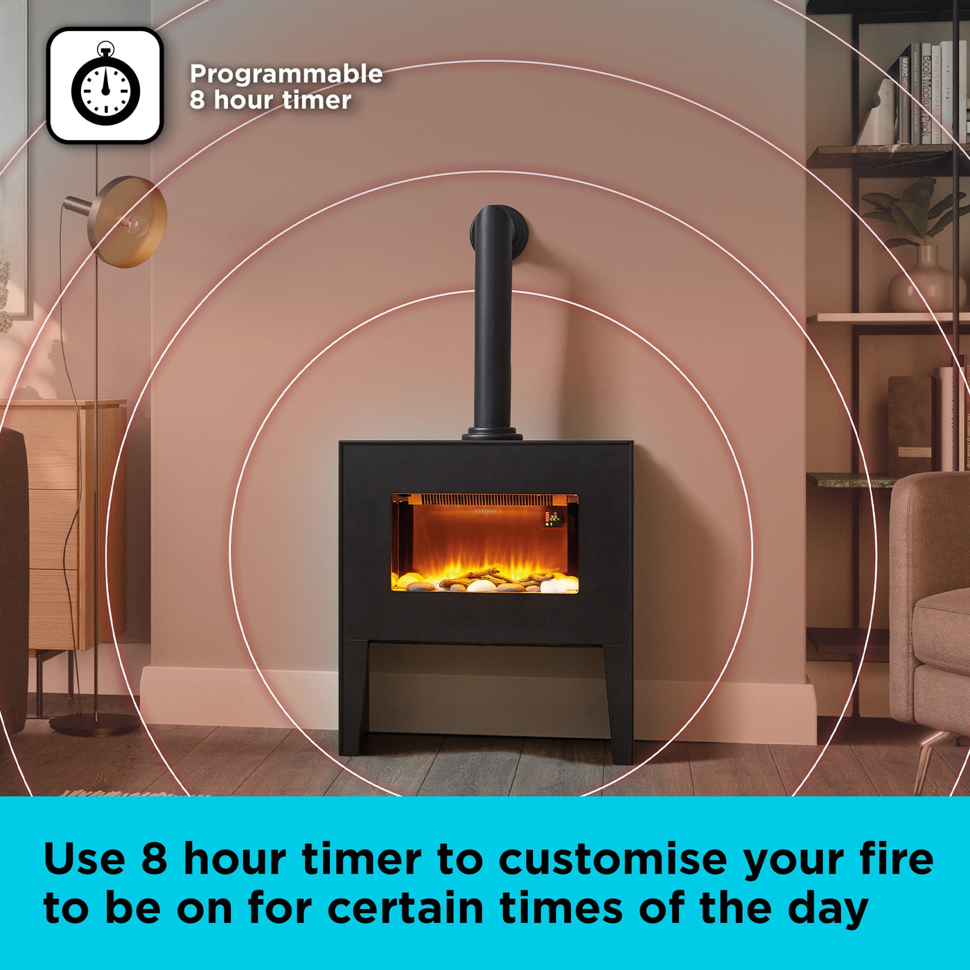 Black & Decker BXFH45007GB Log Effect Fire 1.8kw | Buy Electric Stoves ...